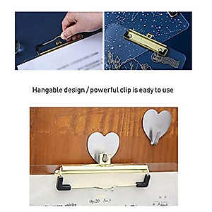 stores Clipboard Word Pad Hangable Design Clipboard Stationery Test Paper Clip Drawing Board Exam Pad Word Board File Clip (Color : D)