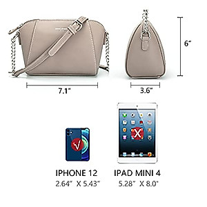 DAVID - JONES INTERNATIONAL. Lightweight Crossbody Phone Bag for Women, Small Shoulder Bag Cell Phone Wallet Purses and Handbags with Chain Strap,Vegan Leather Camel Purse