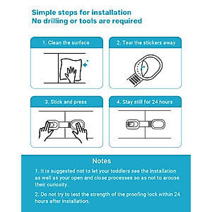 Child Safety Cabinet Locks for Babies, Baby Proofing Child Locks, 10 Pack DUOSI No Screws and Magnets Fridge Refrigerators Door Locks for Kitchen Cabinets and Drawers