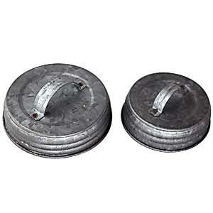 4 Pack Regular Mouth Galvanized Canister Handle Lid For Mason Jars