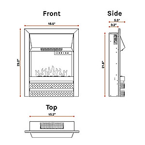 e-Flame USA Abbotsford 23"x19" LED Electric Fireplace Stove Insert with Remote - 3D Logs and Fire (Black)