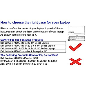 Honeymoon Case Cover Compatible with Dell Latitude 7420 7410 7400/5420 5411 5410 5410 5400,PU Leather Protective Case Compatible with Dell Inspiron 14" 5402 5401 5408 5409 5405 Accessories,S037-Blue