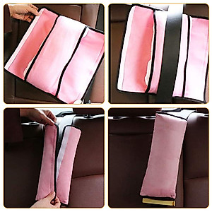 Jenbode 2 pcs Auto Pillow Car Safety Belt Protect, Shoulder Pad, Adjust Vehicle Seat Belt Cushion for Kids （Grey，Pink）