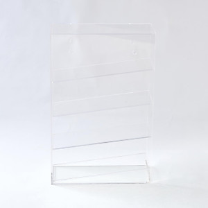 CiaoHER Clear Acrylic Pipette Rack 4 compartment counter top or wall mounted with sealed base, 12x4x19 inches
