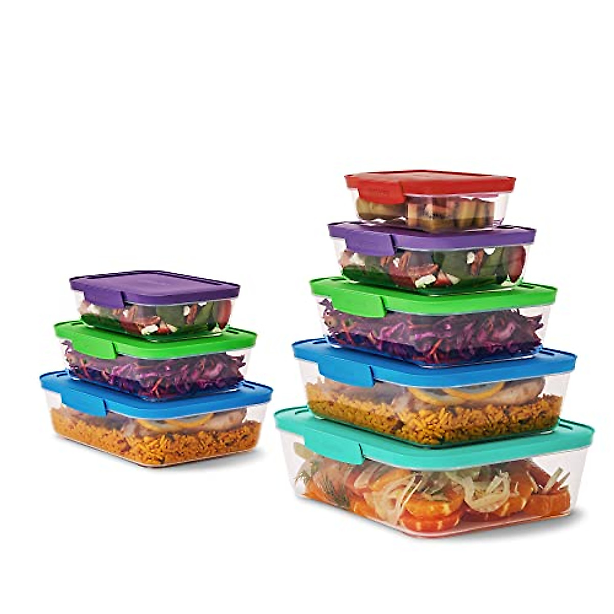 Sistema Nest It Food Storage Containers with Lids, Multicolor, (Pack of 8)