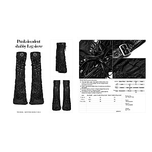 NC PUNKRAVE Women's Punk Decadent Shabby Leg Sleeve Hole Elastic Knitt A-word Hem Warm Leg Warmer (M~L)