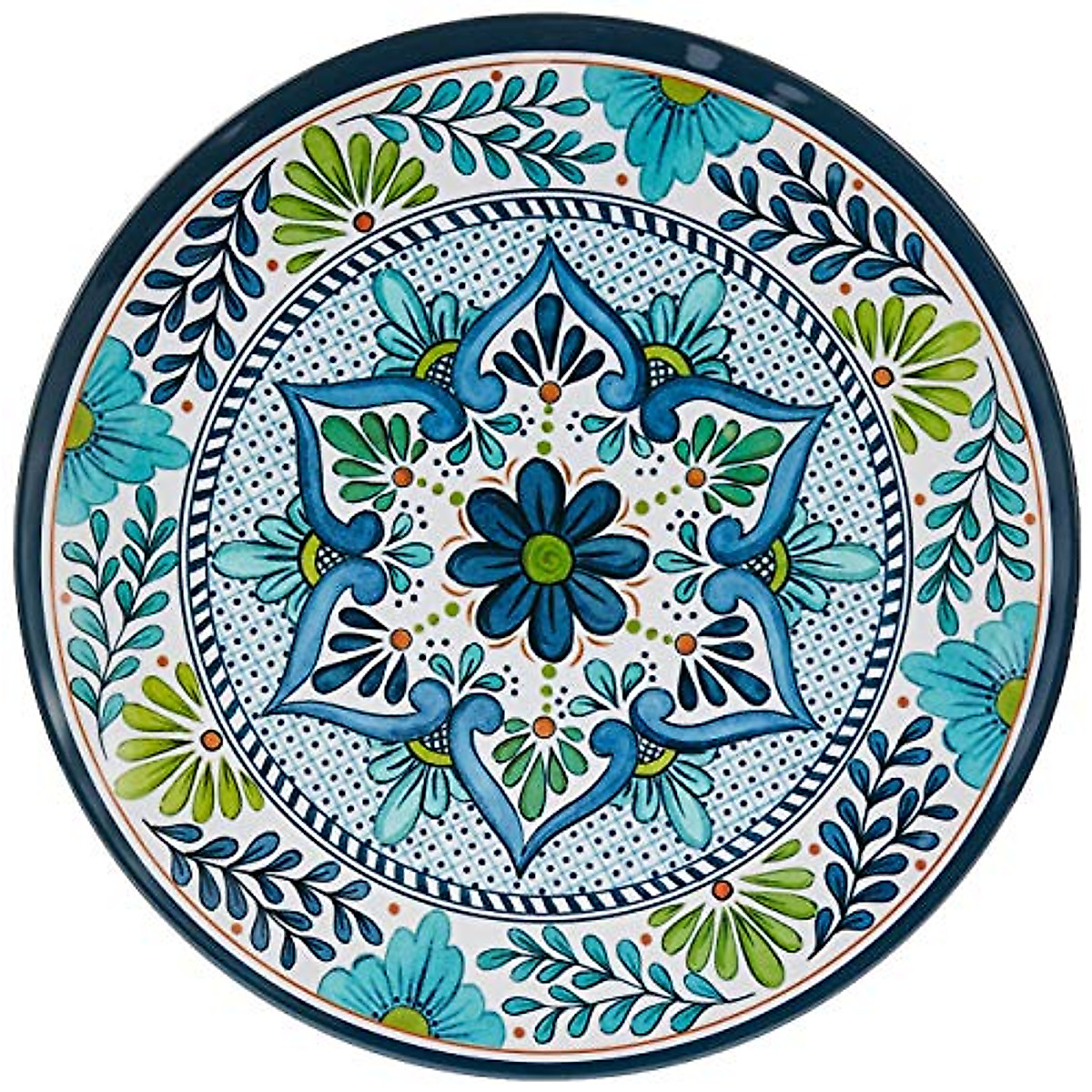 Certified International, Multicolor Talavera 11" Melamine (nitrogen-based plastic) Dinner Plate, Set of 6, 11 inch