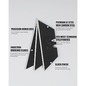 Lichamp Heavy Duty Utility Knife, 4 Pack Razor Box Cutter Knives Retractable and Folding Set with 16pcs SK2 Blades, E4N02S