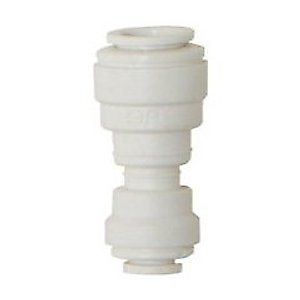 John Guest Reducing Union Connector 3/8" Tube OD x 1/4" Tube OD Polypropylene White (PP201208W)