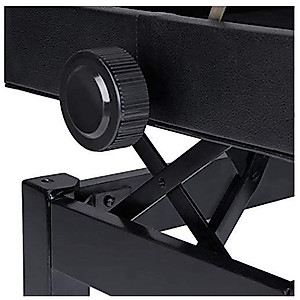 Iwell Piano Bench, Adjustable Piano Bench with Padded Cushion and Storage Compartment for Music Sheet, Music Bench, Piano Stool, Vanity Chair, Black