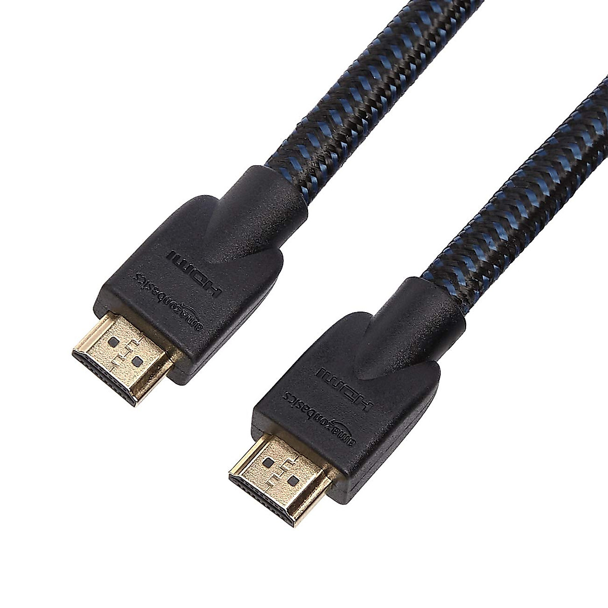 Amazon Basics Nylon-Braided 4K, 18Gbps HDMI to HDMI Cable, 25 Feet & HDMI Coupler, 29 x 22mm, Black - Pack of 2