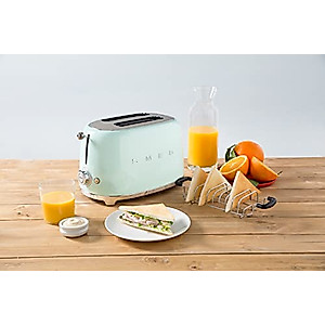 Smeg TSF01PGUS 50's Retro Style Aesthetic 2 Slice Toaster, Pastel Green