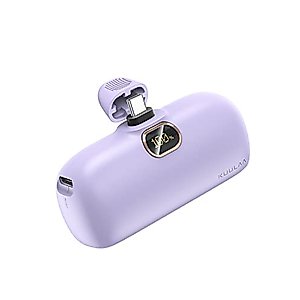 Kuulaa Portable Charger USB C Power Bank 5000mAh Portable Phone Charger Android 20W PD 18W QC 3.0 Fast Portable Battery Pack Compatible with Samsung Galaxy, Moto, LG, Pixel (Type-C Output Only) Purple