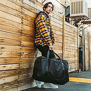 Dime Bags Omerta Cleaner | Large Carbon-Lined Duffle Bag | Lockable Zippered Carbon Filter Bag (Black)