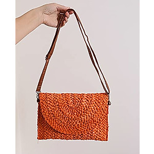 Solyinne Womens Woven Straw Clutch Bags Crossbody Shoulder Bag Straw Bag Satchel Purses Evening Envelope Wallet