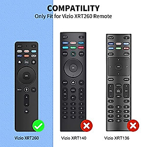 TOLUOHU 2 Pack Protective Case for VIZIO XRT260 Smart TV Remote Control,Vizio Remote Cover Anti-Slip Skin Sleeve Holder Replacement with Lanyard Glow in Dark(Glow Blue+Glow Green)