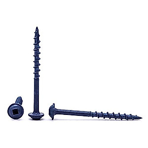 #8 x 2 Pocket Screws Square Drive Washer Head Self Tapping Screws Wood Screws, Blue-Kote Finish, Coarse Thread, Pack of 100