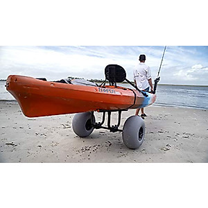 Wilderness Systems Heavy Duty Kayak Cart | Inflatable Beach Wheels | 330 Lb Weight Rating | for Kayaks and Canoes, Model Number: 8070167