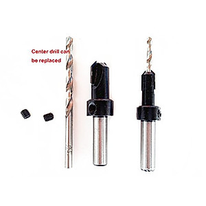 5 Pcs Adjustable Depth Round Shank Woodwork Tapered Countersink Hole Drill Bit Set,0.3"/8mm Shank