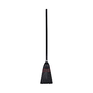 Boardwalk BWK951BP Flag Tipped Poly Bristle 37 in. - 38 in. Length Lobby Broom - Natural/Black (1 Dozen)