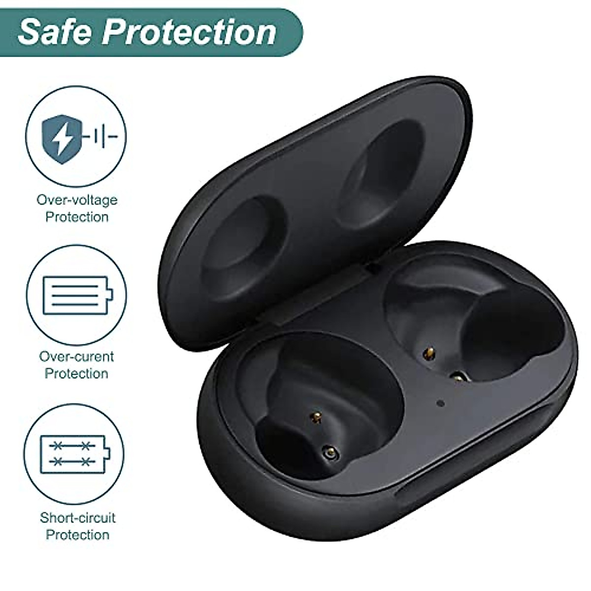 Charging Case for Galaxy Buds/Buds+, Replacement Charger Dock Station for Samsung Galaxy Buds SM-R170 & Buds+ SM-R175 (Black)