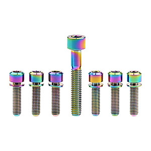 Yaruijia Square Head Titanium Allen Bolts M6 35mm and Hexagon Socket Screws with Washer M5 16mm M5 18mm M5 20mm for Bicycle Stem (M5x20mm+M6x35mm, Rainbow)