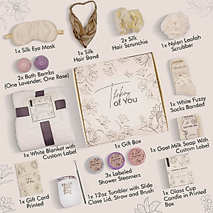 Get Well Soon Gifts for Women, Care Package Gift Feel Better Basket Warm After Surgery Recovery Encouragement Gift Thinking of You Box with Blanket Coffee Wine Tumbler for Women Friends Female