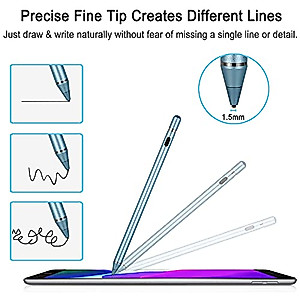 Active Stylus Pens for Touch Screens,Stylus Pen Compatible with Apple iPad, Capacitive Pencil for Kid Student Drawing, Writing,High Sensitivity,for Touch Screen Devices Tablet,Smartphone (Blue)