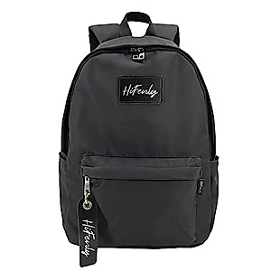 Lightweight Backpack for School, HiFenly Classic Basic Water Resistant Casual Daypack Travel with Bottle Side Pockets 17inch