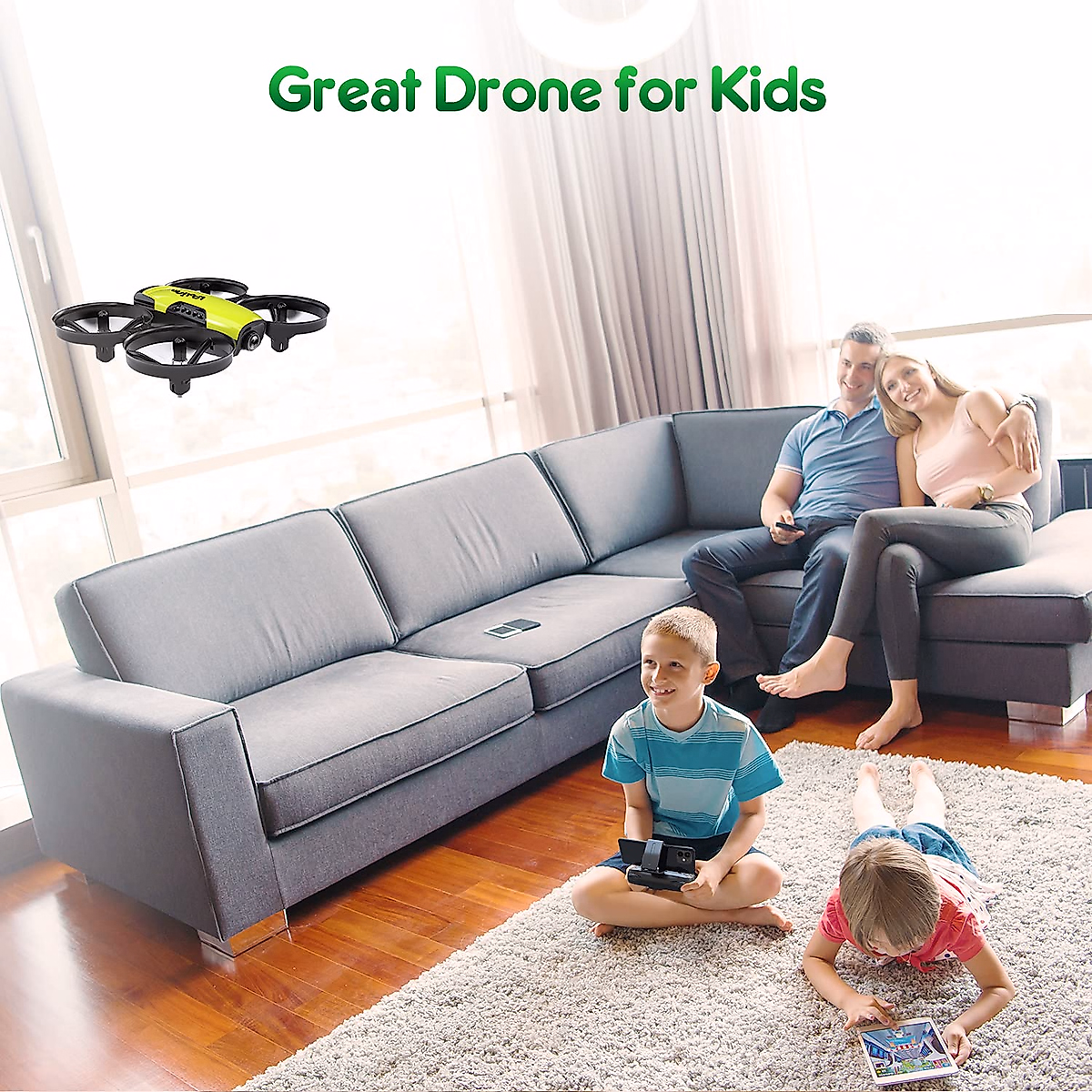 Loolinn | Drones for Kids Gift with Camera - Mini Drone with 90° Adjustable Camera, Safe for Kids, Photos and Videos, Includes three batteries (Gift for Kids)