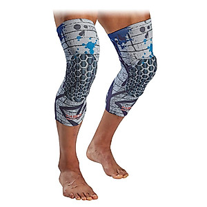McDavid VES with HEX Padding. Leg Compression Sleeve with Pads (Pair of 2) Graffiti/Black - Medium