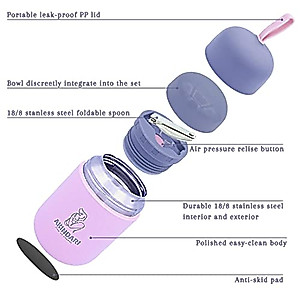 AKINDARI Thermos food jar 18 Oz for salad, soup or as lunch box for kids, Stainless Steel insulated keep food perfectly warm