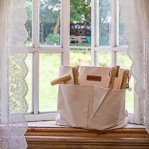 Berry&Bird Garden Tool Bag, Canvas Garden Tote With Pockets, Wear-Resistant Multi-Purpose Tool Storage Bag, Home Organizer Gardening Tool Kit for Indoor and Outdoor Gardening, 21.65" x 7.09" x 13.78"