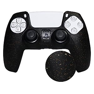 ROTOMOON PS5 Glitter Silicone Controller Skins with 8 Thumb Grips & L2 R2 Trigger Protector, Sweat-Proof Anti-Slip Controller Cover Skin Protector Compatible with Playstation 5 Controller