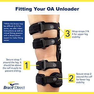Brace Direct OA Unloader Brace + Heated Knee Massager- Complete Knee Pain Relief Bundle- For Osteoarthritis, Arthritis, Knee Injury, Stiffness