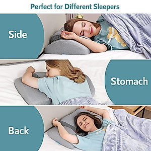 BedsPick Extra Firm Pillows, Cervical Neck Pillow for Pain Relief, Memory Foam Pillow with Armrest Design for Side Back Stomach Sleeper, OEKTEX-100 Certified Washable