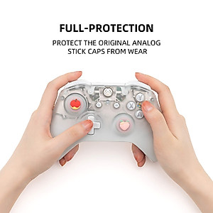 GeekShare Fruits Theme Xbox One Controller Thumb Grips, Thumbsticks Cover Set Compatible with Xbox One Controller, 2 Pair / 4 Pcs - Peach and apple