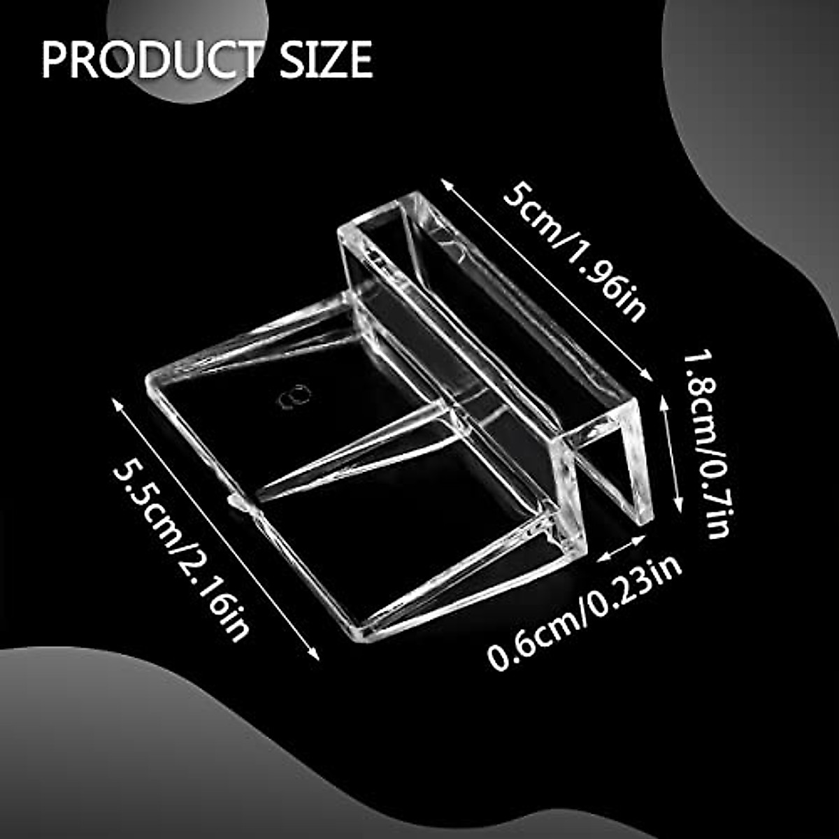 LEEFONE 16 PCS 6mm Acrylic Aquarium Cover Clip, Clear Fish Tank Glass Cover Clip Support Holder Universal Lid Clips for Rimless Aquariums