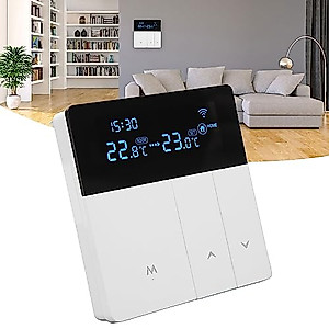 AC90V‑240V Digital Thermostat Floor Heating Thermostat Gas Boiler Temperature Controller 5-60℃ LCD Display APP Control NTC Programmable for Hotels Villas Apartments Office