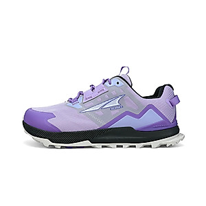 ALTRA Women's AL0A7R7I Lone Peak All-WTHR Low 2 Trail Running Shoe, Gray/Purple - 8 M US