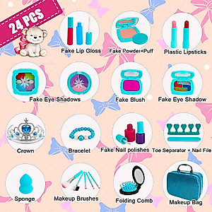 Pretend Makeup for Toddlers, Play Makeup for Little Girls, Fake Makeup for Kids, Toddler Makeup Play Set, Pretend Play, Birthday Gifts for 3 4 5 Year Old Girls, Girl Toys Age 3 4 5 6 (Not Real Makeup)