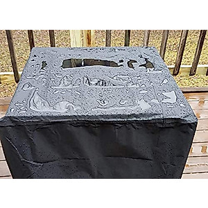 Homesicker Fire Pit Cover Square (31”L x 31”W x 24”H, Black)