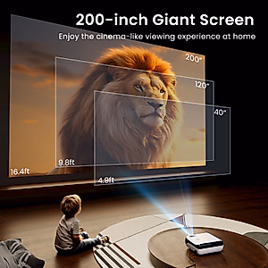 HAPPRUN Projector, Native 1080P Bluetooth Projector with 100''Screen, 9500L Portable Outdoor Movie Projector Compatible with Smartphone, HDMI,USB,AV,Fire Stick, PS5