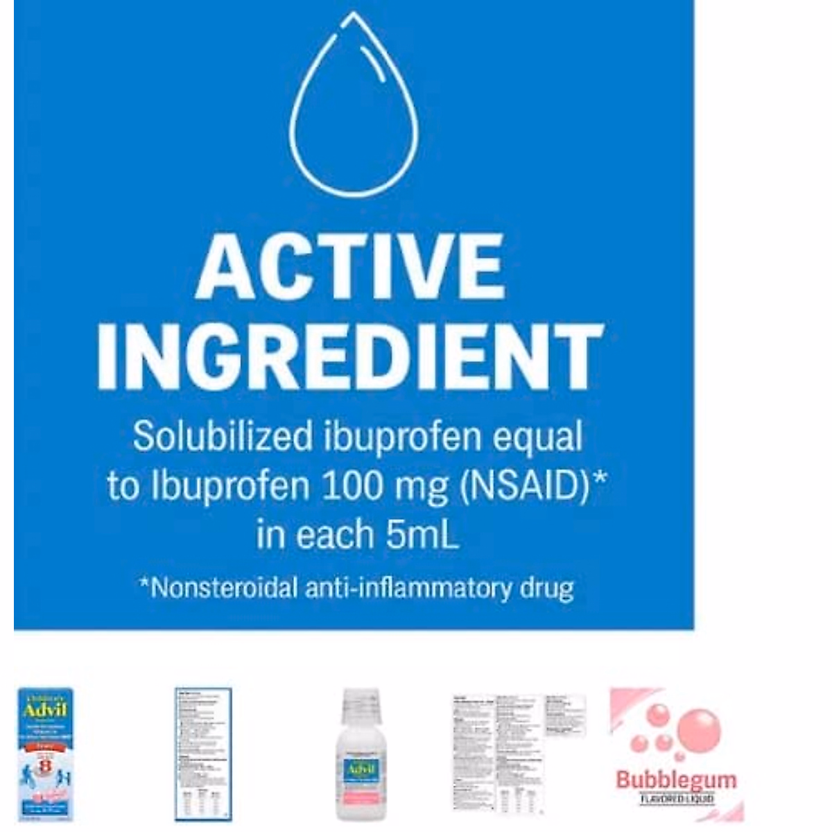 Advil Children's Oral Suspension Flavored Bubble Gum 4 Fl Oz (1-Pack )