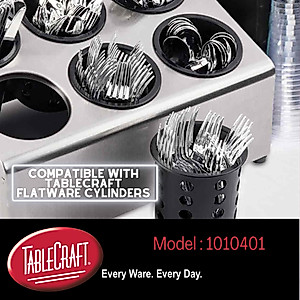 TableCraft Products 7062 Two-Tiered Flatware Cylinder Holder with 6 Holes