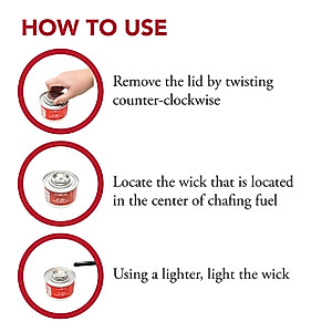 GASONE Gas One 1 pc-6 Hr Cooking Wick Liquid Safe Fuel for Chafing Dish, RED