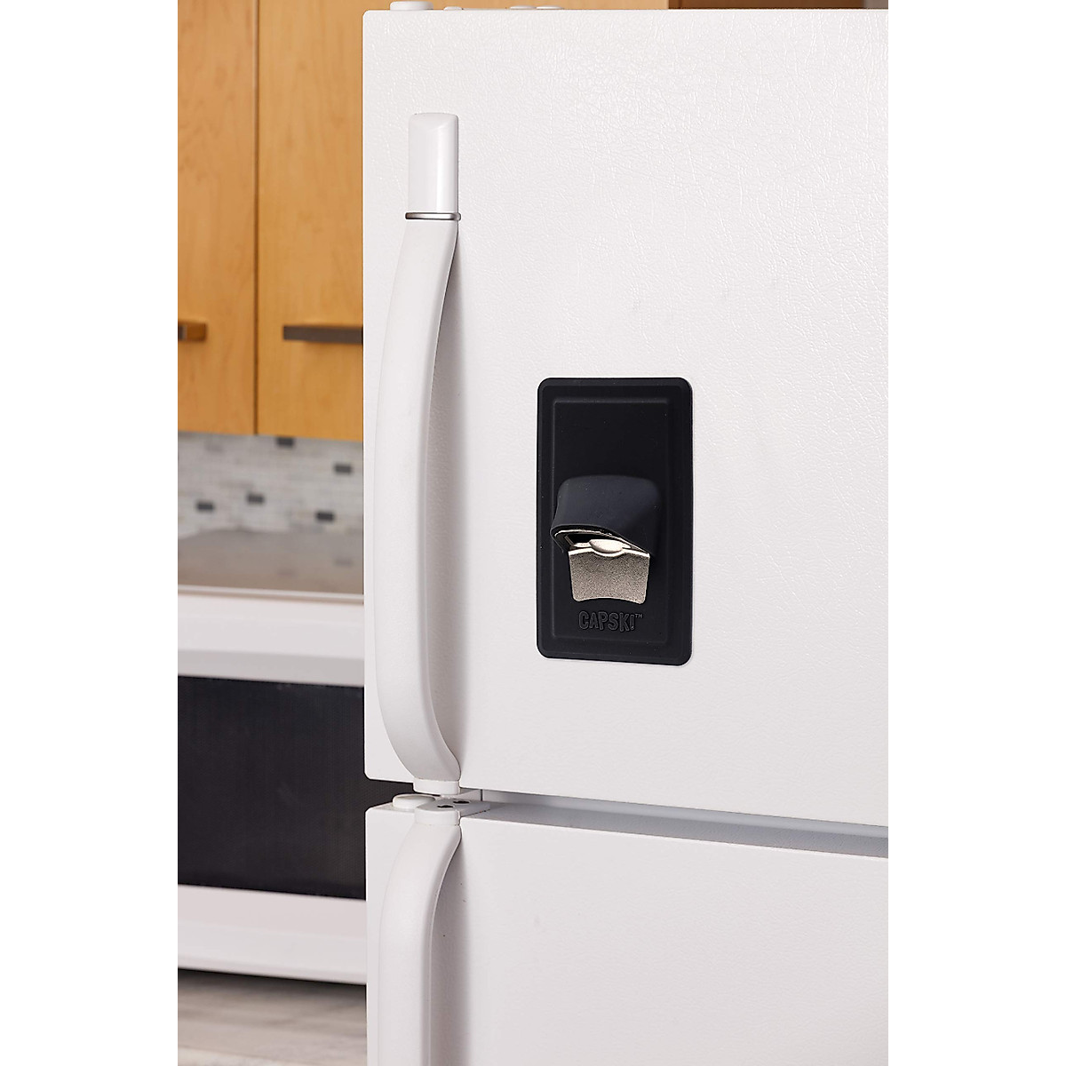 30 Watt CAPSKI | Silicone Portable Movable Man Cave Bottle Opener | No Screws or Glues | Grips Shiny Surface | Man Cave Gift