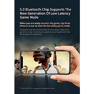 TWS True Wireless Bluetooth 5.0 Earbuds with Microphone,KZ S1D Dynamic Hybrid Dual Driver in Ear Earphones, 3D Stereo Sound Headsets Sports Running Headphones for Cell Phone (White)