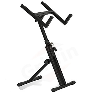 Guitar Combo Amplifier Stand by GRIFFIN | PA Speaker Karaoke Monitor Holder | Low Profile Pro-Audio Amp Tilt Back Mount Stand | Adjustable Speaker Cabinet Stage Equipment Platform Riser & Studio Chair