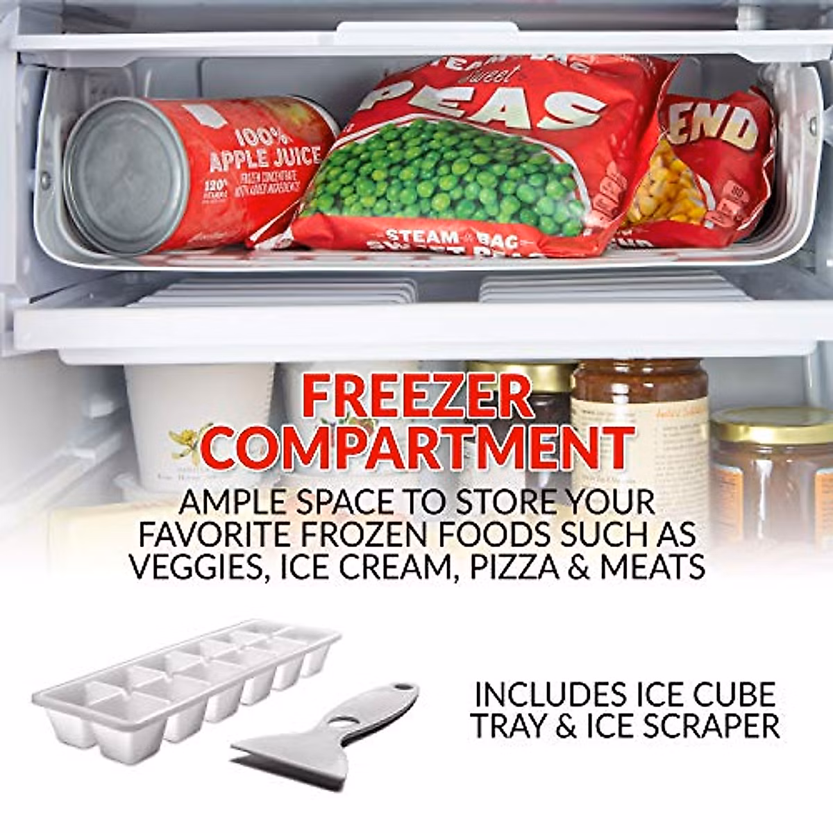 Nostalgia Coca-Cola CRF32CK 3.2 Cu. Ft. Refrigerator With Freezer Adjustable Temperature Cools as low as 32 Degrees, Bottle Opener, Ice Cube Tray, Scraper Included, Red